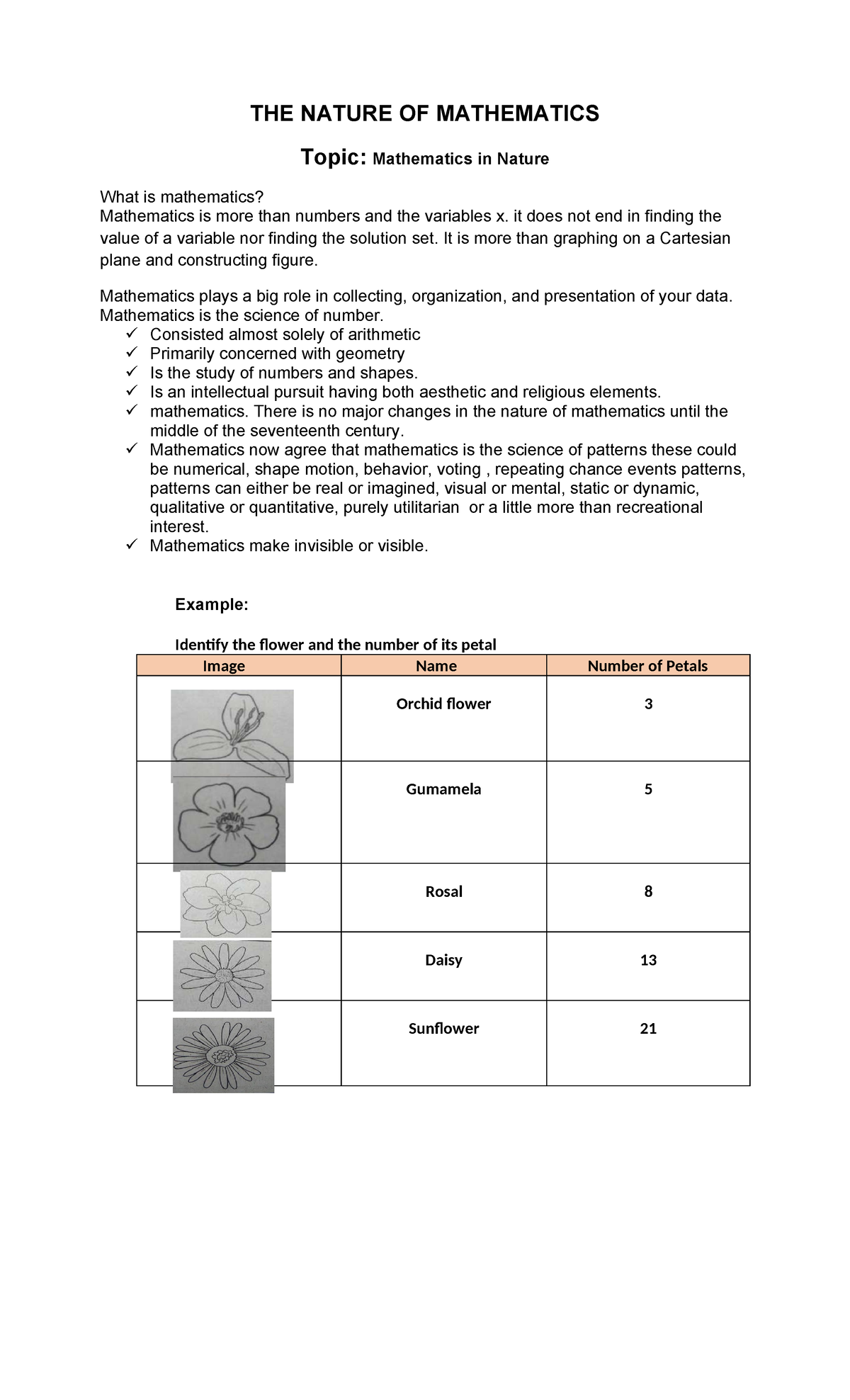 MMW-L-1 - Notes - THE NATURE OF MATHEMATICS Topic: Mathematics in ...