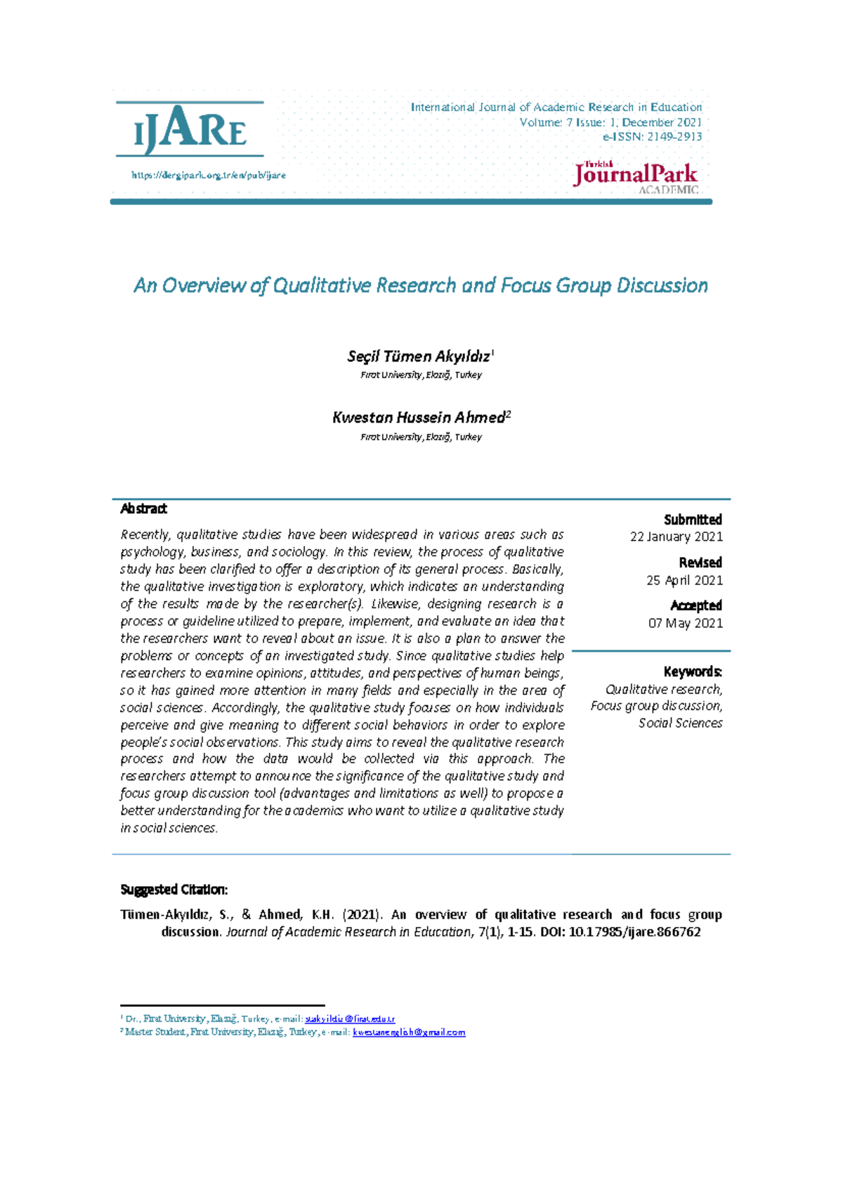 An Overview of Qualitative Research & Focus Group Discussions (EDUC ...
