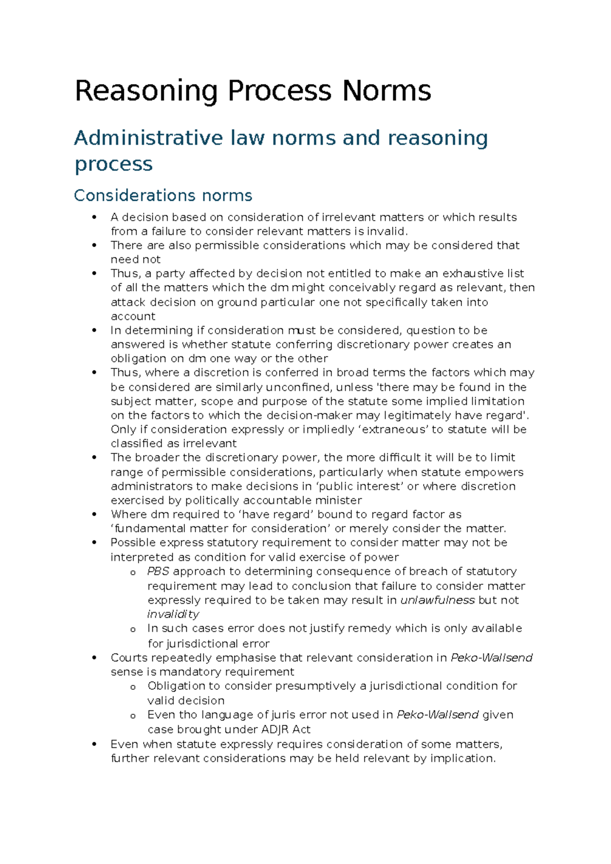 Reasoning Process Norms in Administrative Law: Week 7 Case Studies ...
