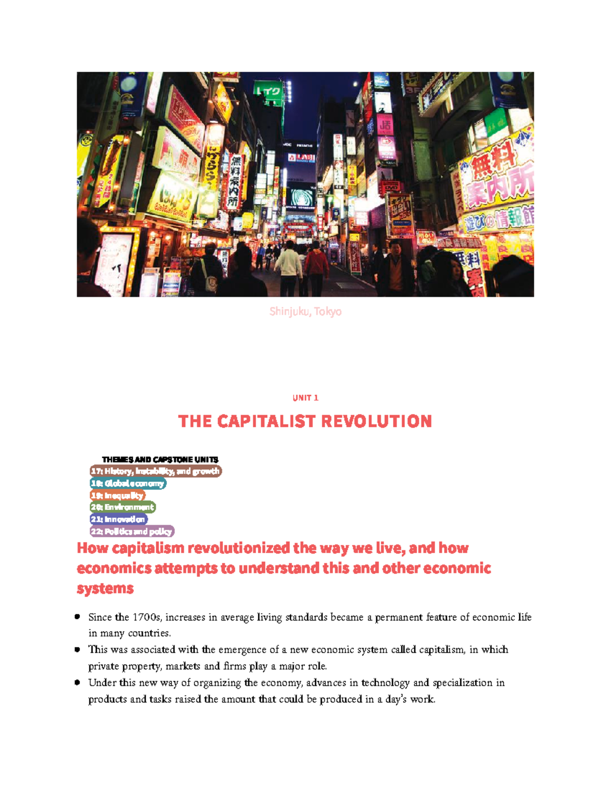 CORE Ch 1 - core chapter 1 - Shinjuku, Tokyo THE CAPITALIST REVOLUTION ...