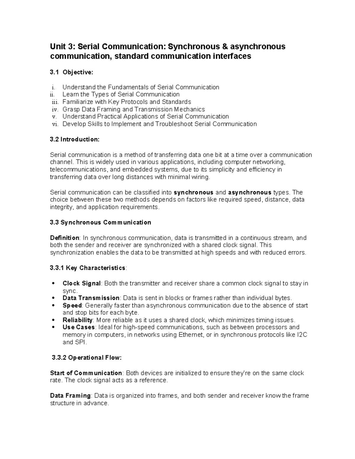 Unit 3: Serial Communication - Synchronous vs Asynchronous Methods ...