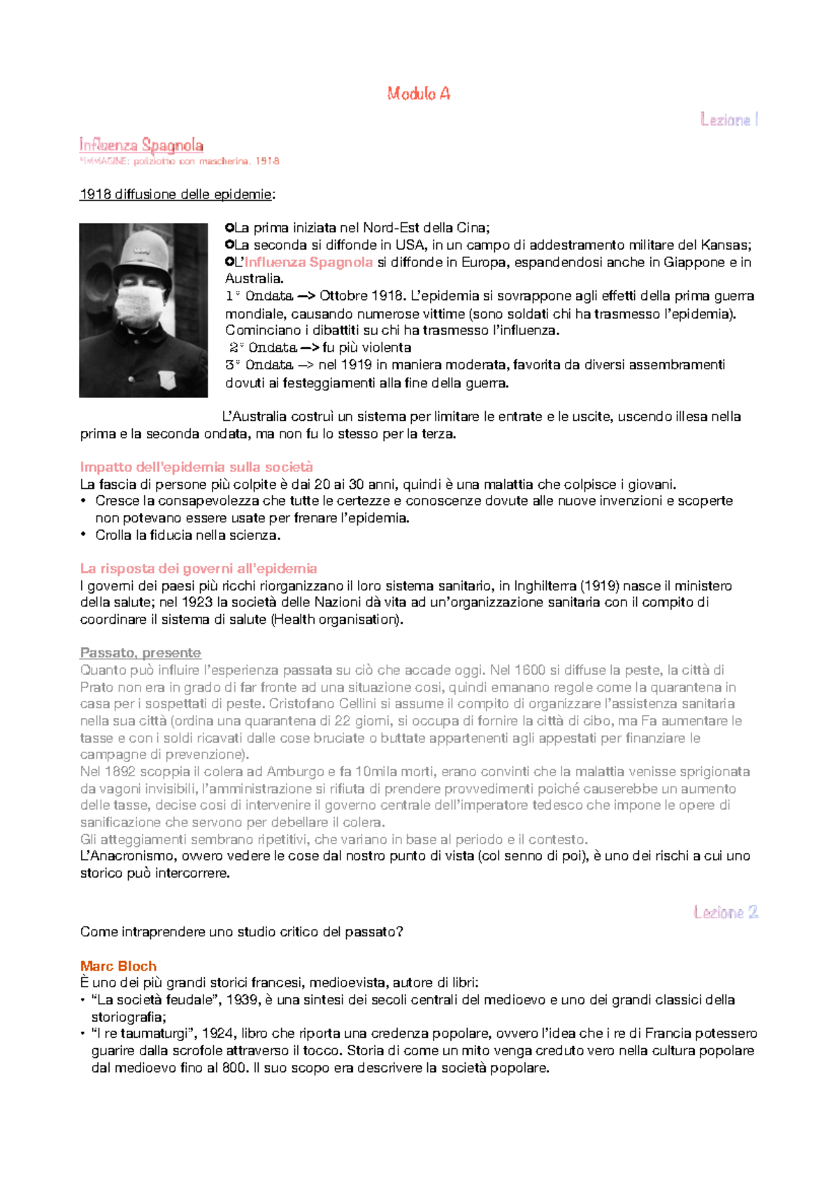 Storia contemporanea - Lezioni di tutorato - Modulo A Lezione 1 ...