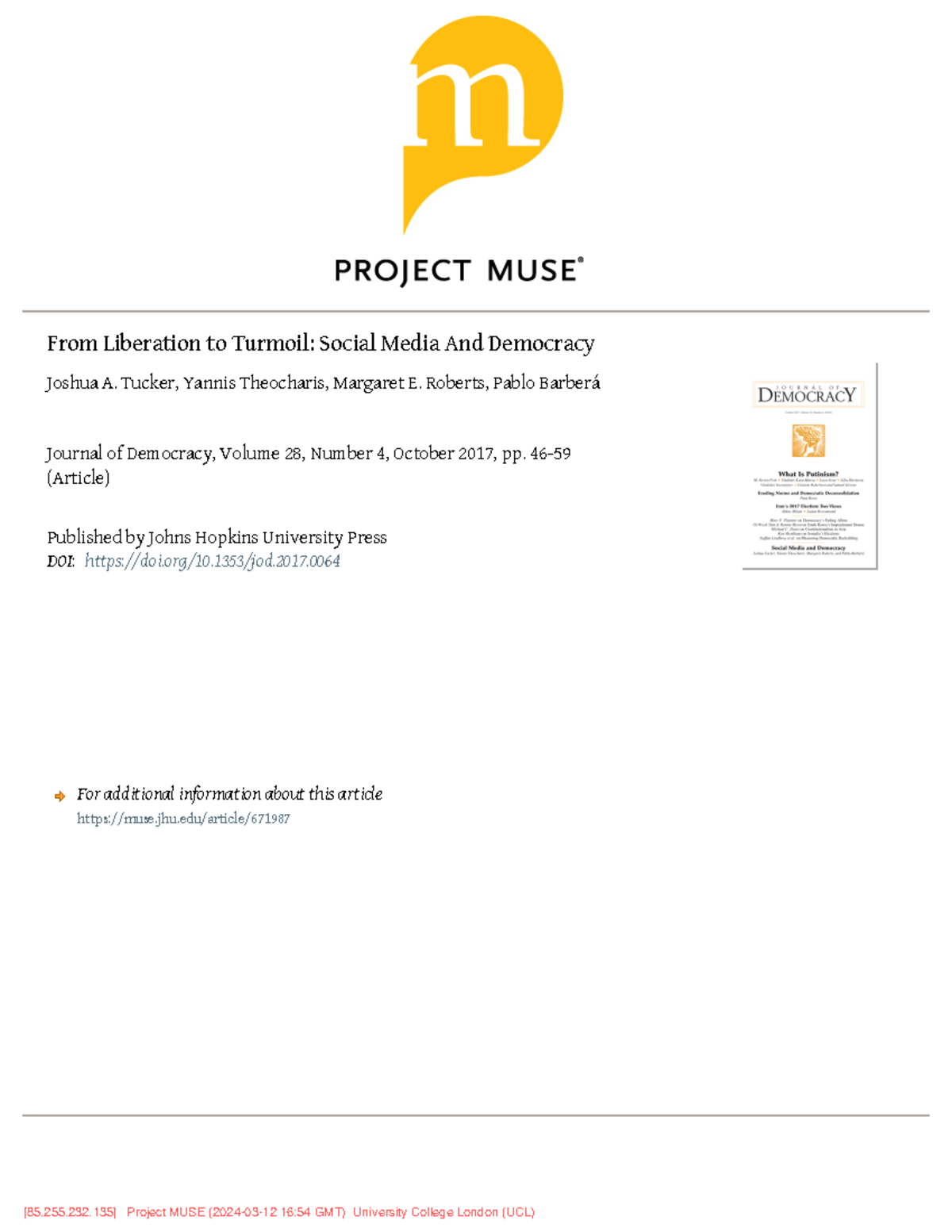 Project muse 671987 - wklejflnJKFAlbfF - From Liberation to Turmoil ...