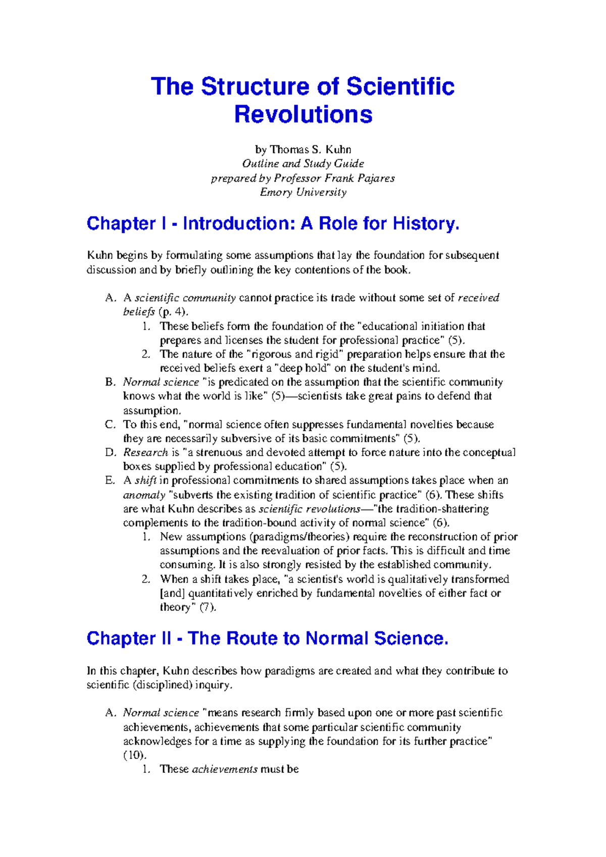 Kuhn's Structure of Scientific Revolutions: Summary & Outline (Course ...