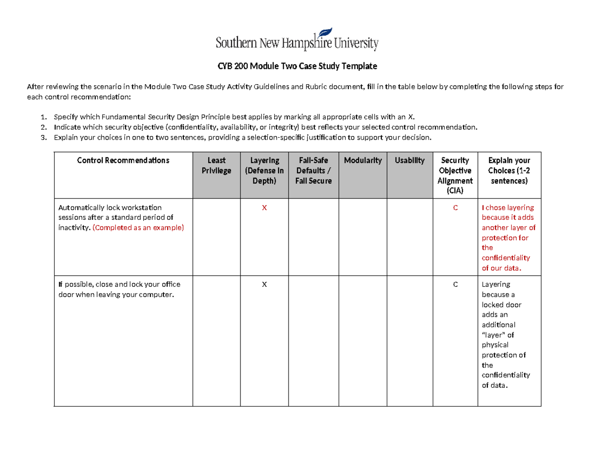 CYB 200 Module Two Case Study Analysis and Recommendations - Studocu