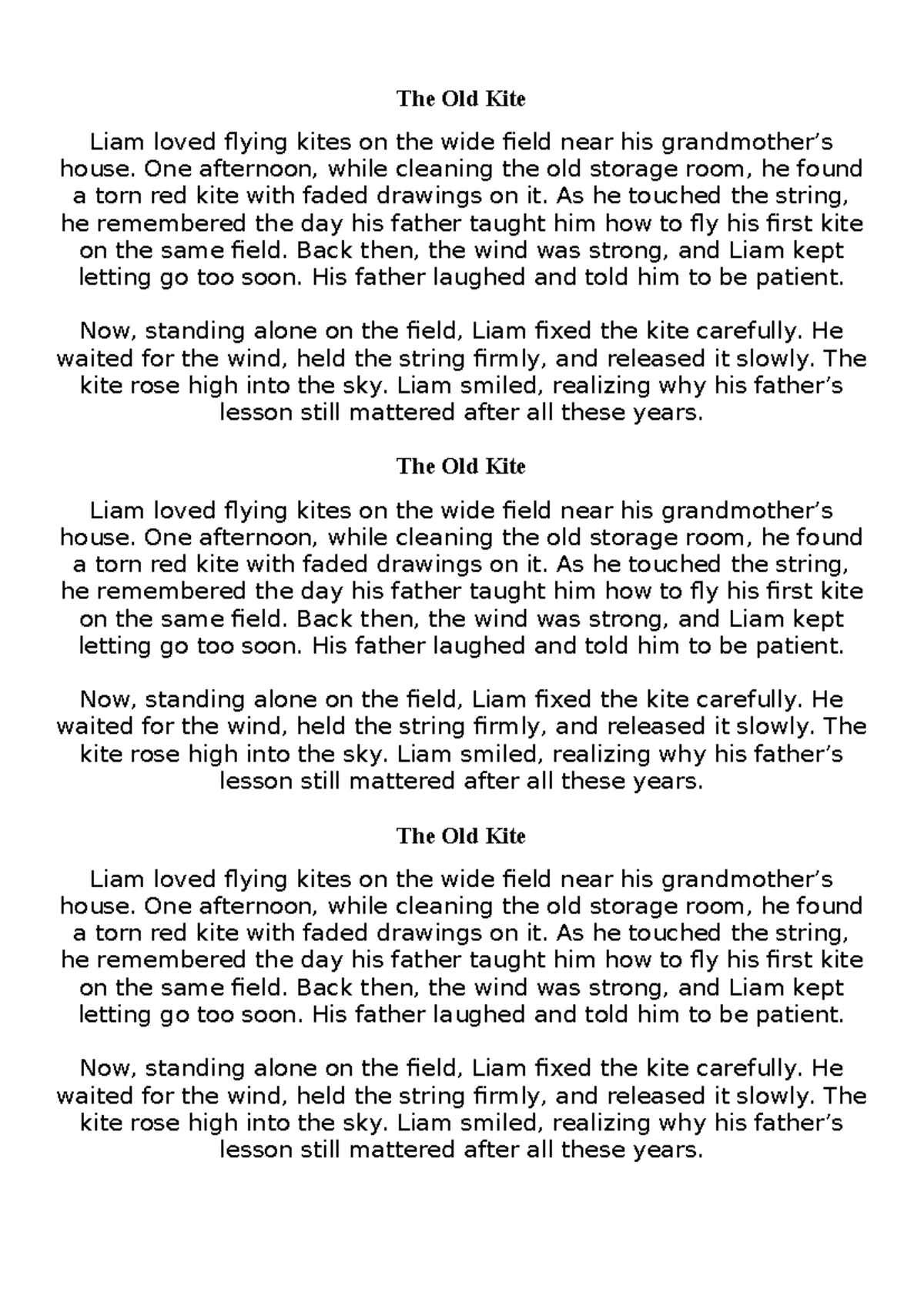 The Old Kite: A Heartwarming Story of Memories and Lessons - Studocu