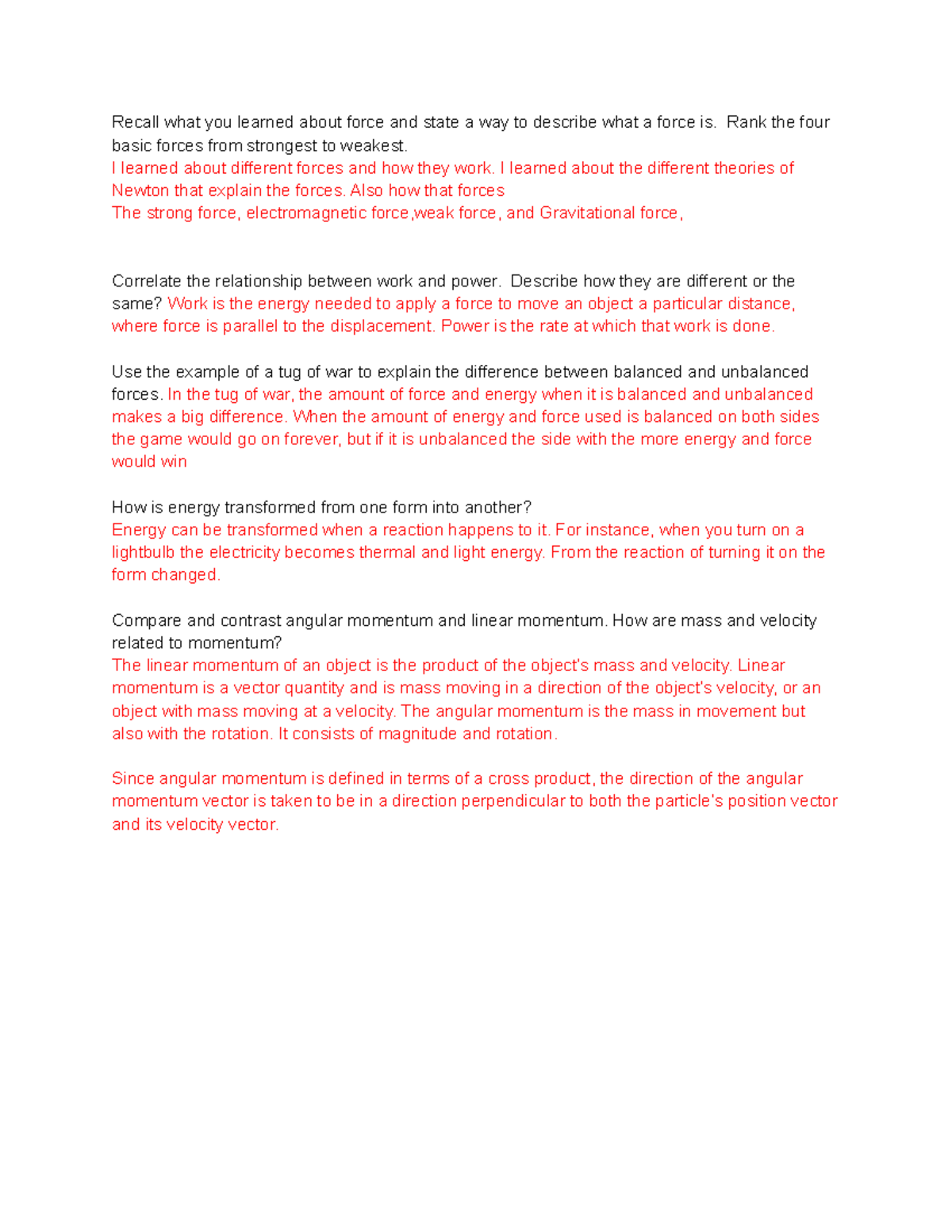 Dba module 1 part 2 - Vlacs - Recall what you learned about force and ...