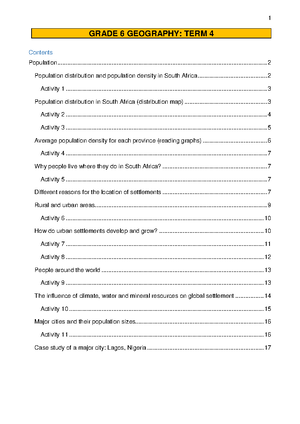 Grade 6 Geography Activity - GRADE 6 : Term 2 GEOGRAPHY INSTRUCTIONS ...
