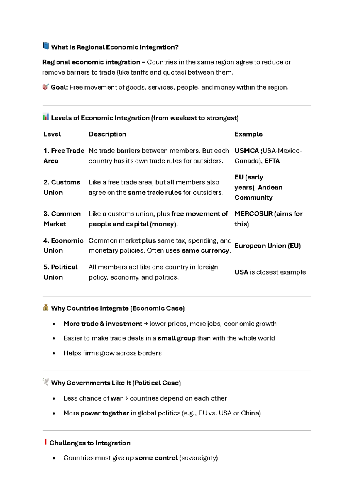 Regional Economic Integration Overview: Key Concepts & Examples (ECO ...