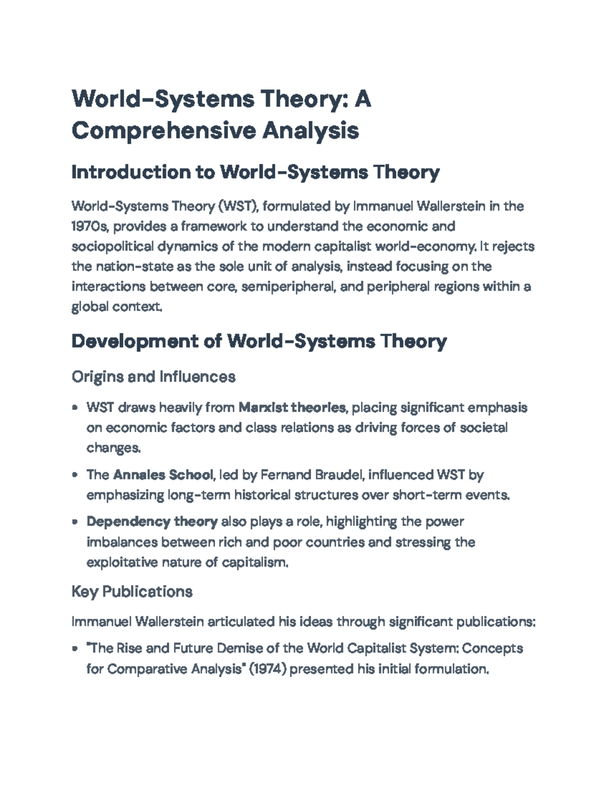 World-Systems Theory: Comprehensive Analysis and Implications - World ...