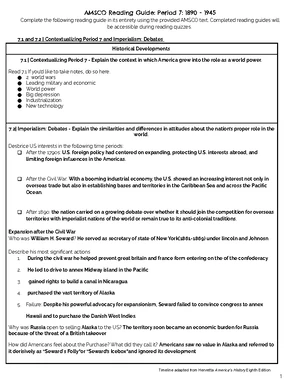 AMSCO Reading Guide for Period 5 (1844-1877) - APUSH Study Notes - Studocu