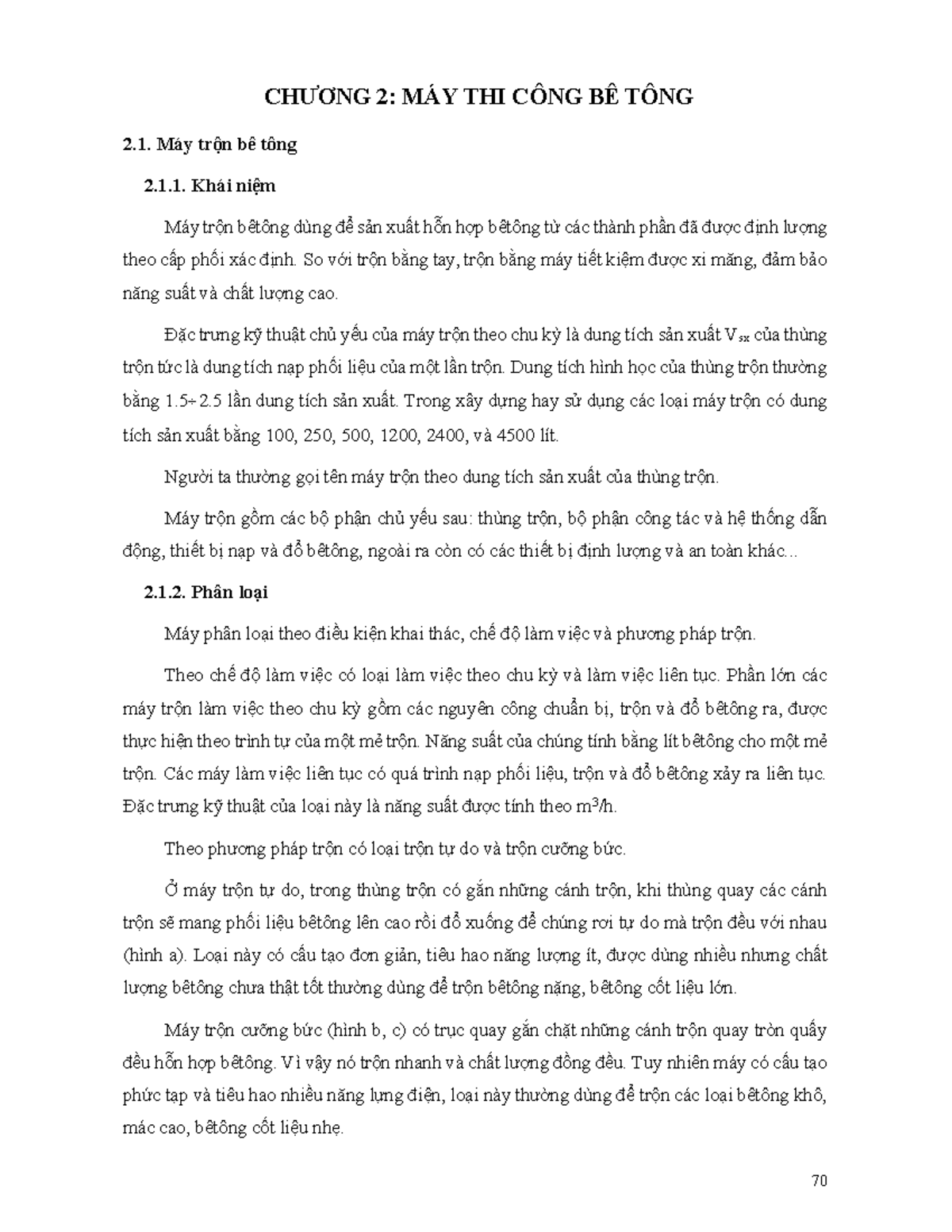 CHƯƠNG 2: MÁY THI CÔNG BÊ TÔNG - CẤU TẠO VÀ PHÂN LOẠI - Studocu
