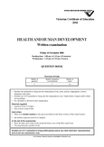 Health and Human Development - Grade: 12 - Victorian Certificate of ...