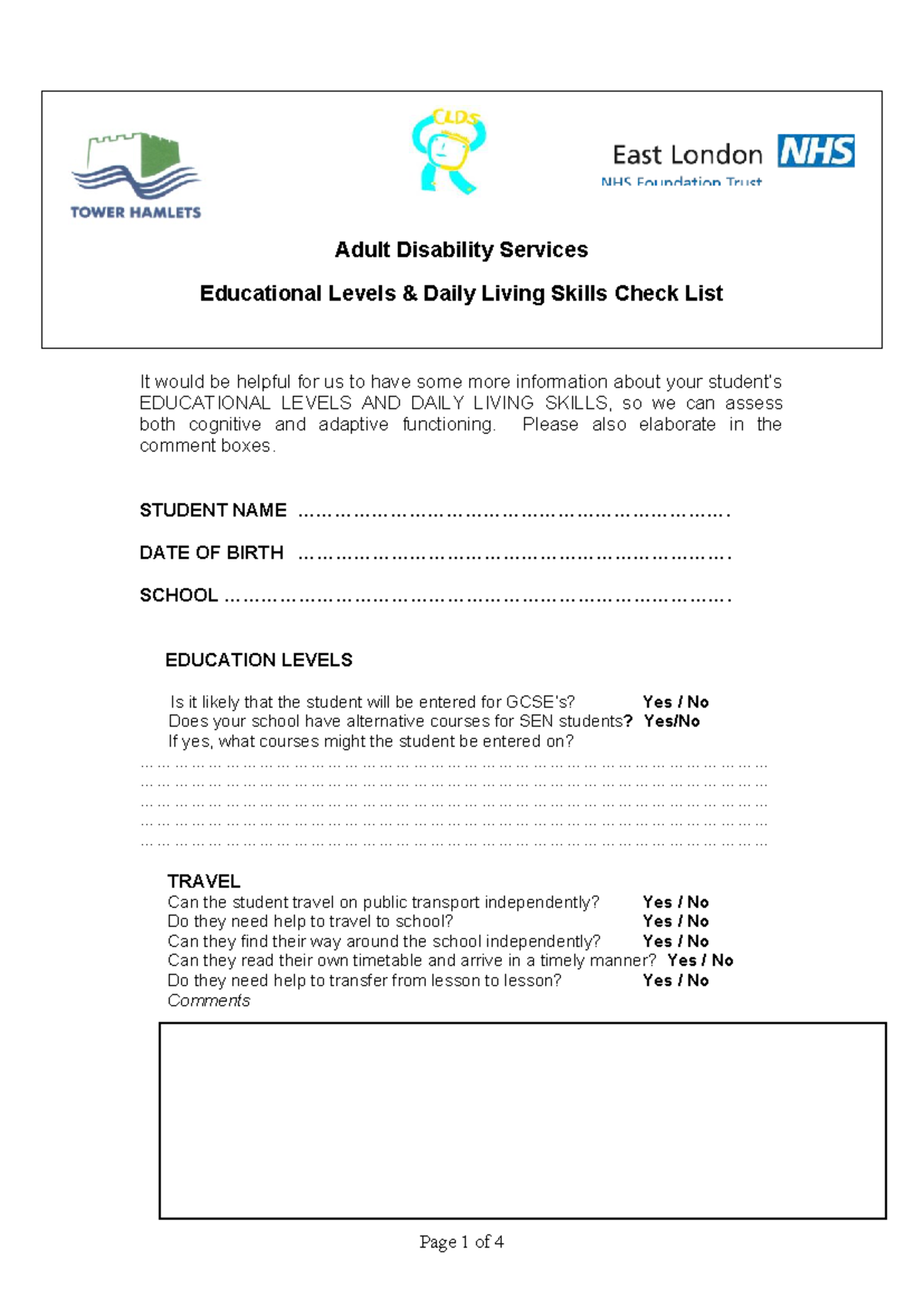 Adult Disability Services: Educational Levels & Daily Living Skills ...