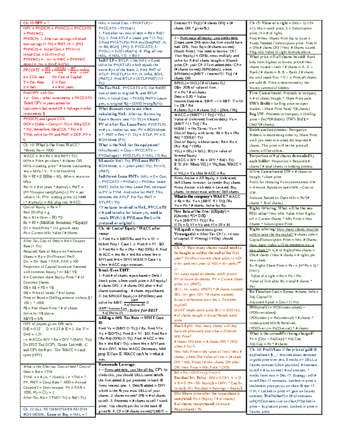 Final Exam Study Guide for Financial Management (FIN401) - Studocu