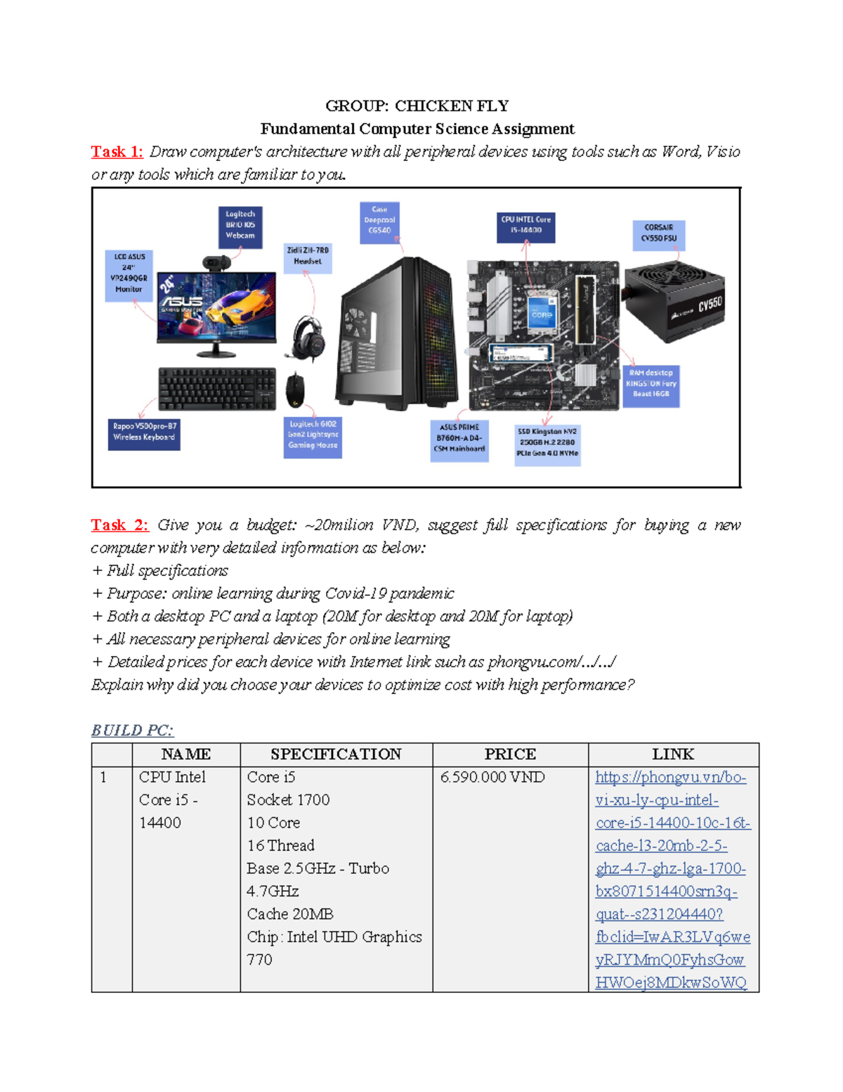 Fundamental Computer Science Assignment - GROUP: CHICKEN FLY ...