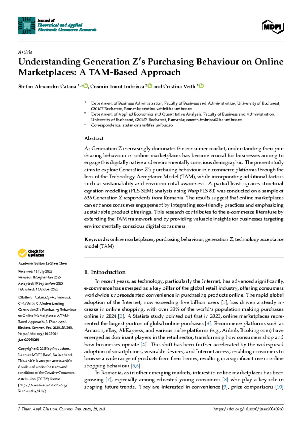 Understanding Generation Z's Online Purchasing Behavior: A TAM Approach ...