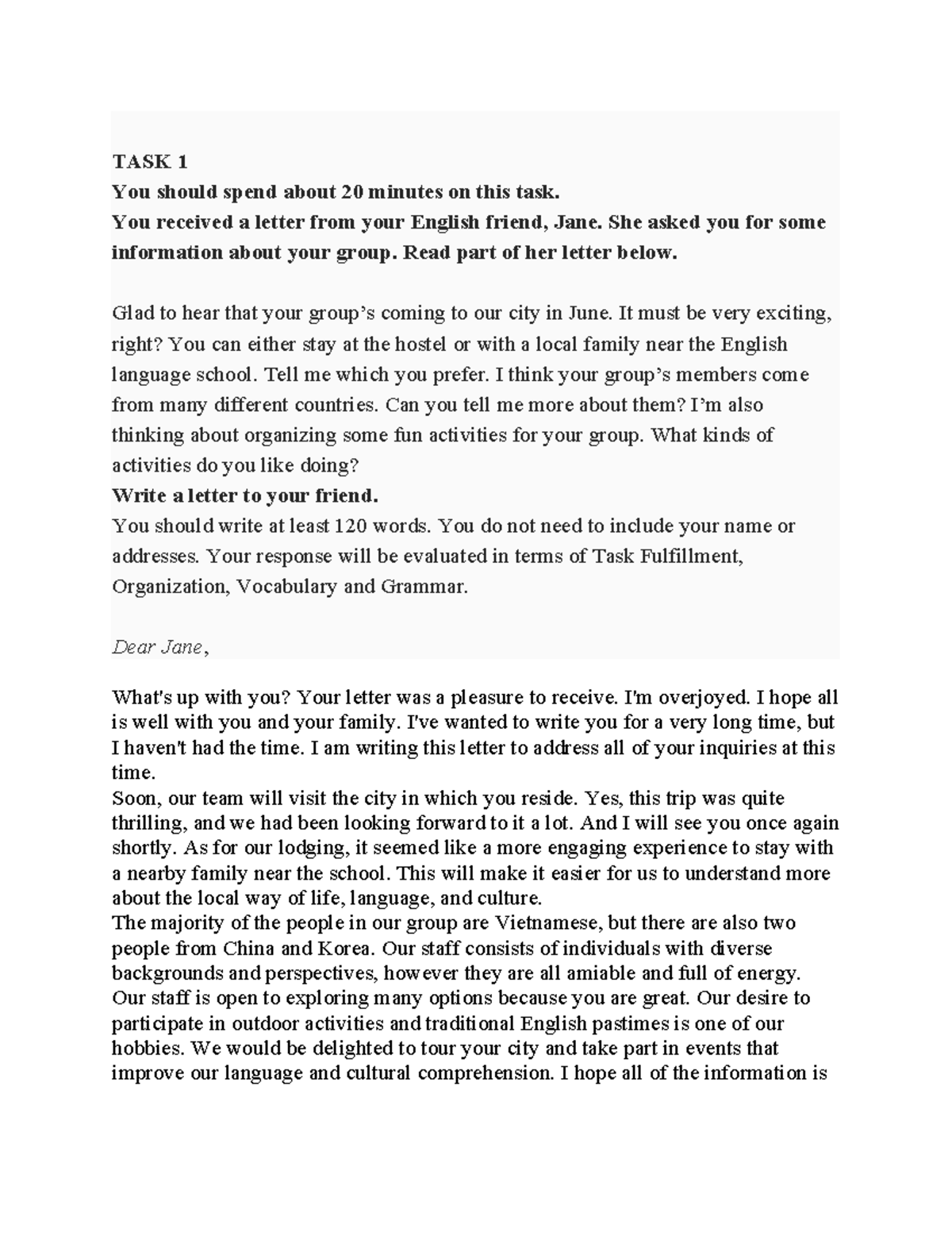 UNIT 8 Writing: Task 1 & Task 2 Letter and Essay Guidelines - Studocu