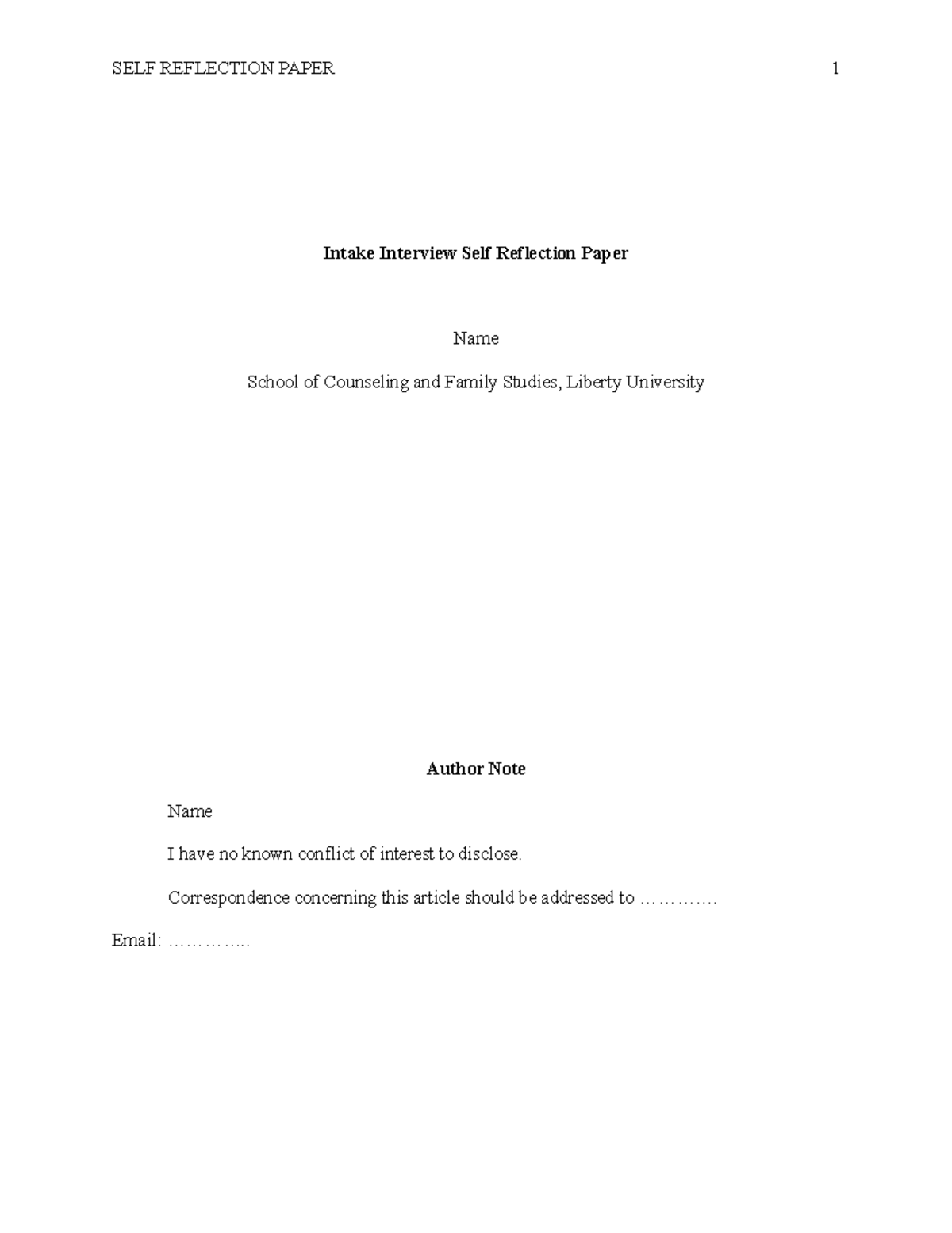 Self Reflection on Intake Interview: Key Strengths and Areas for Growth ...