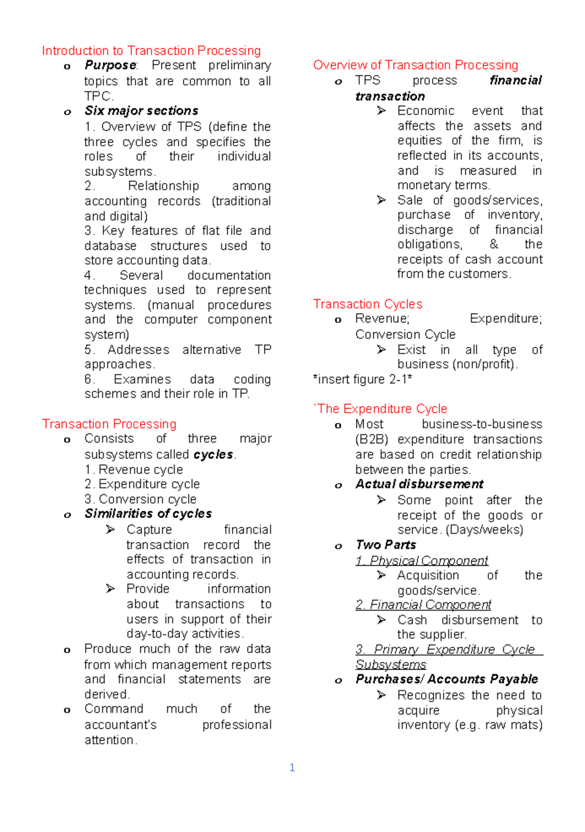AIS-Chapter-2 for 2nd year - Introduction to Transaction Processing o Purpose : Present ...