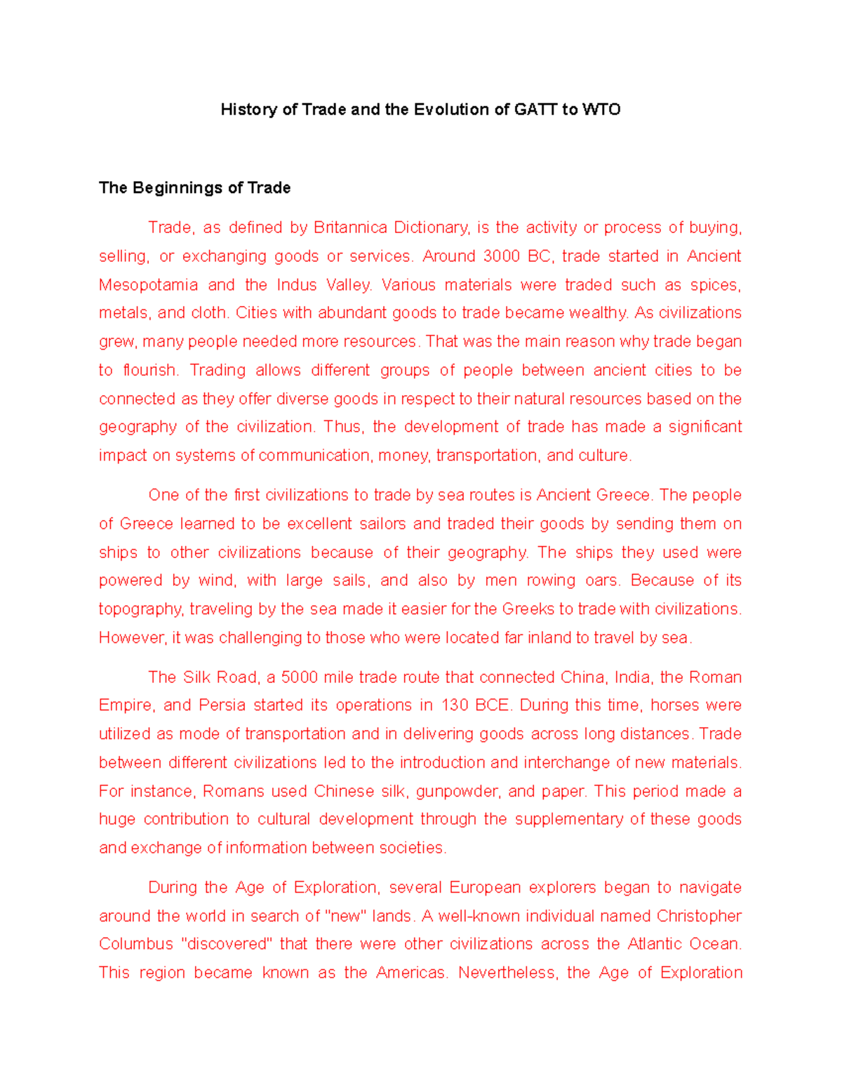 History of Trade & Evolution of GATT to WTO: Key Developments - Studocu