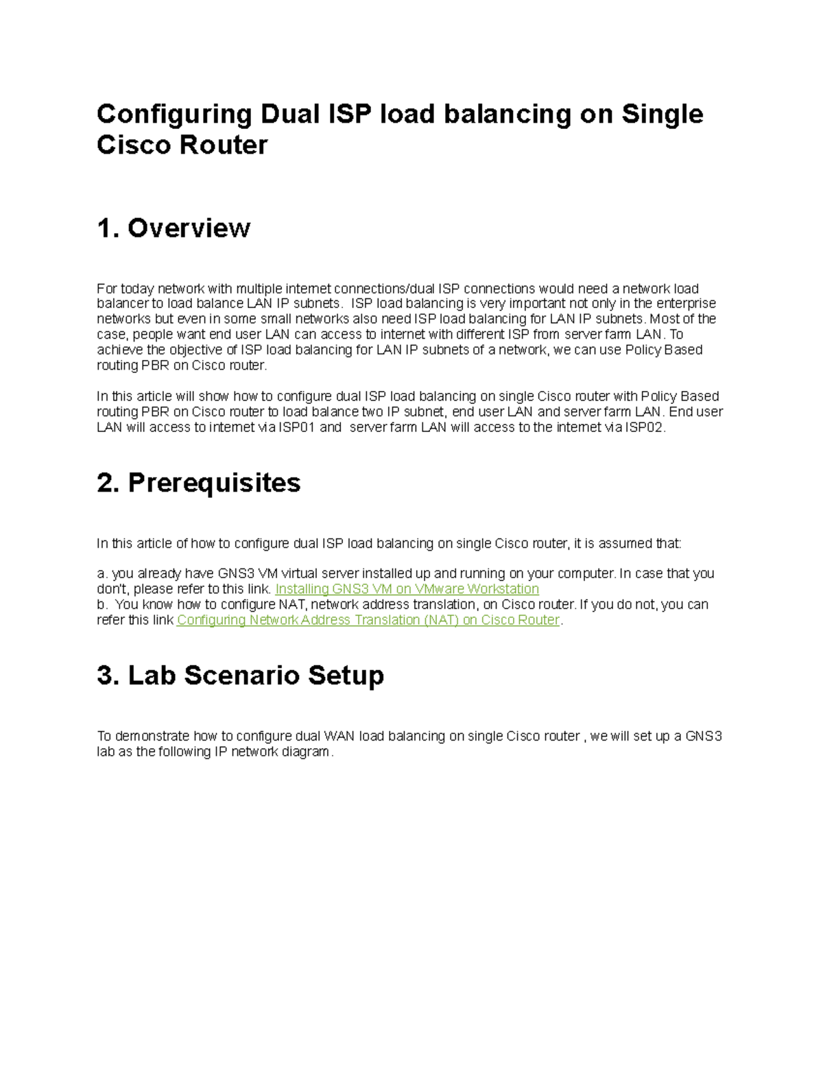 Configuring Dual ISP Load Balancing on Cisco Router: A Guide - Studocu