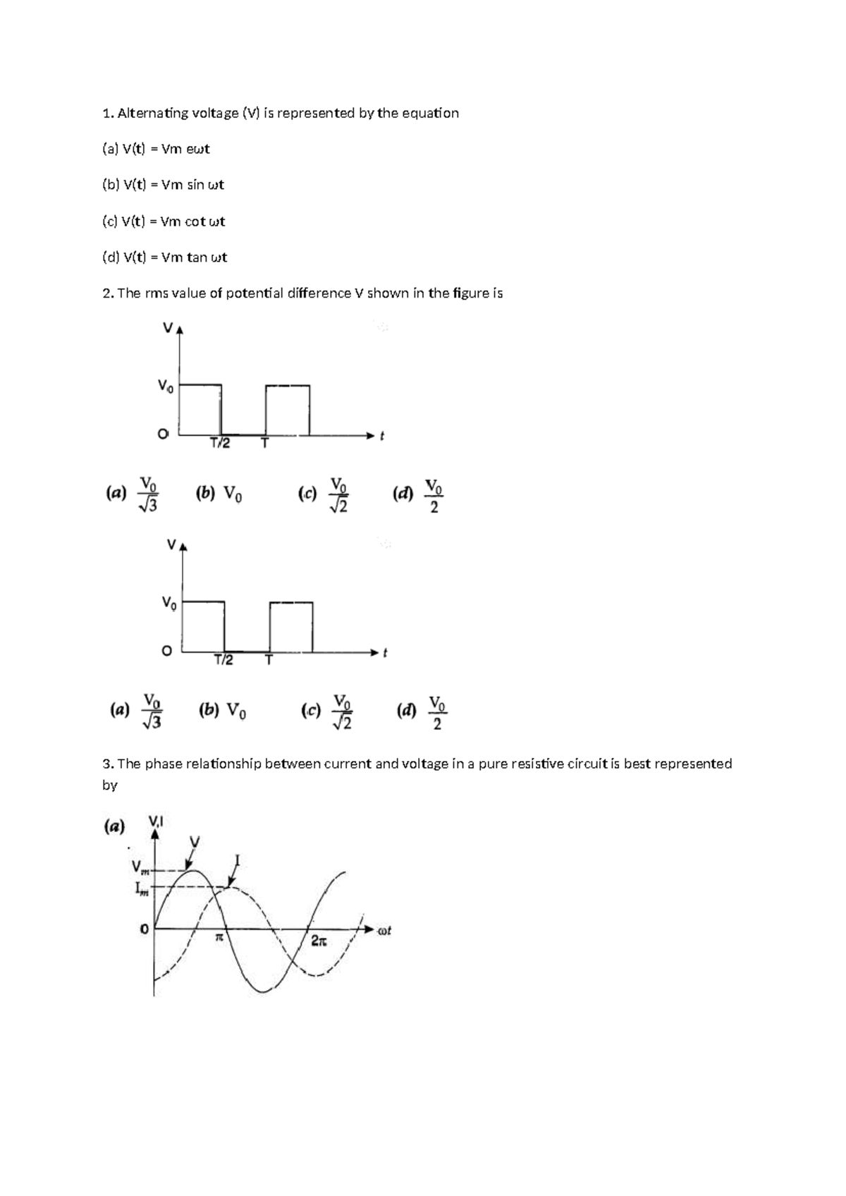 AC Fundamentals: Key Concepts and Equations for Physics 101 - Studocu