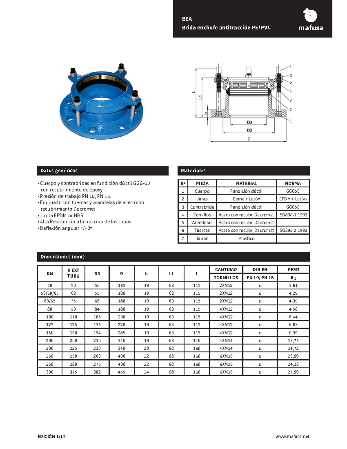 Fichas Técnicas BEA Brida Antitracción MAFUSA PN 10-16 - Studocu