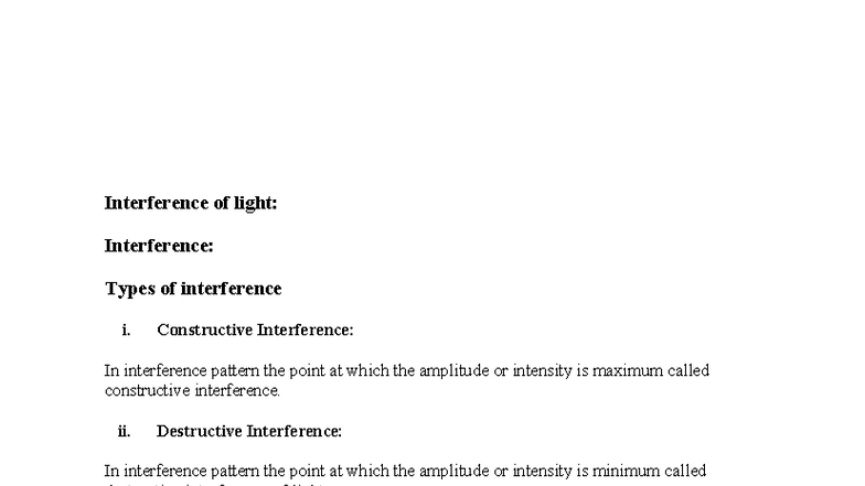 Unit 3 Wave Optics: Interference and Polarization Notes - Studocu