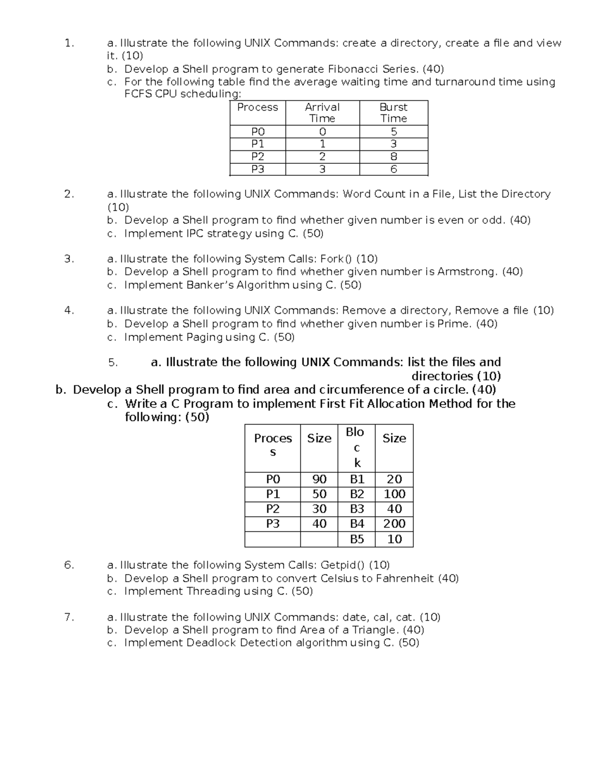 UNIX Commands & Shell Programming Questions Set - Ios QN 2023 - Studocu