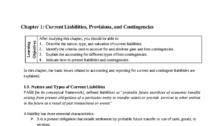 Intermediate Financial Accounting II: Chapter 1 - Current Liabilities ...