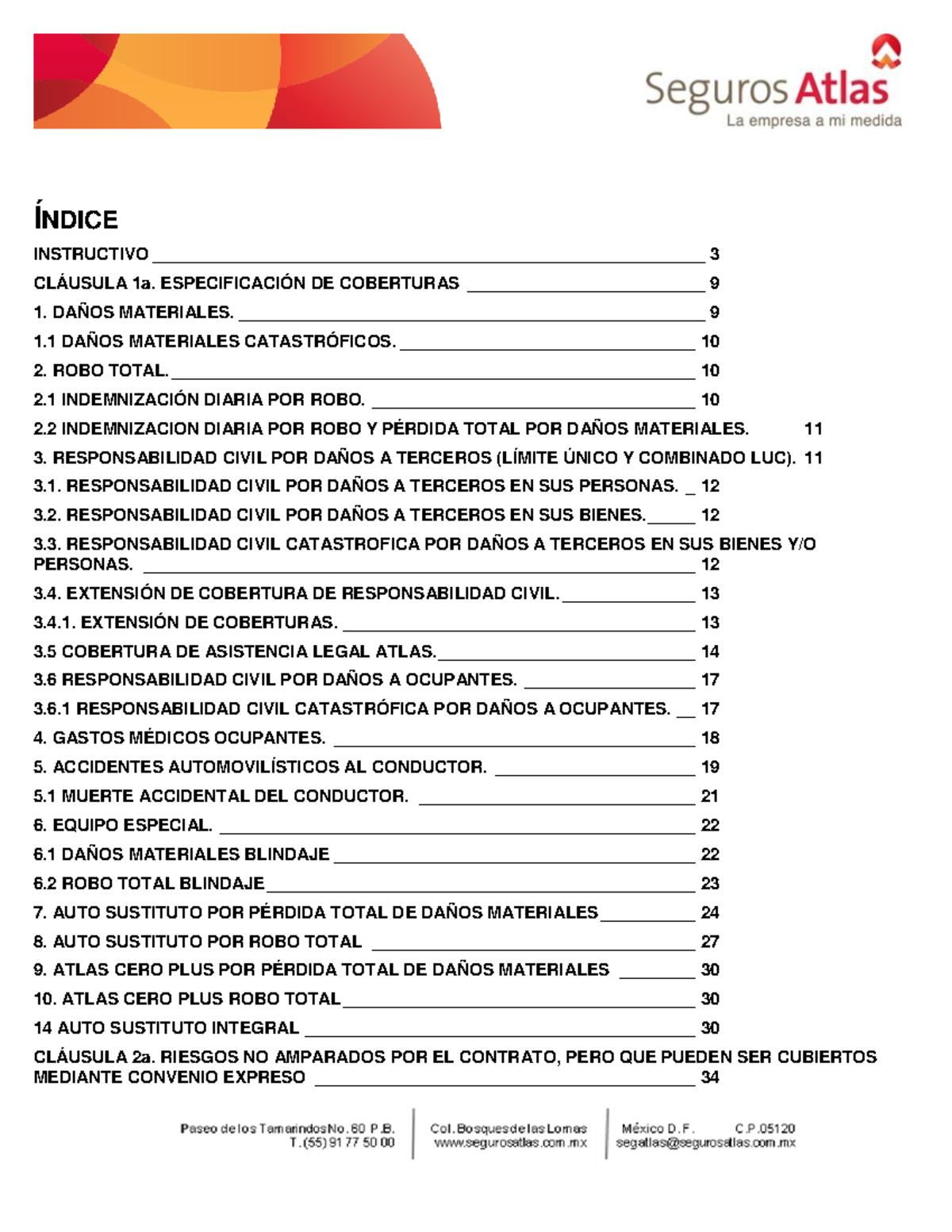 Condiciones Generales de Seguros Atlas: Coberturas y Procedimientos - Studocu