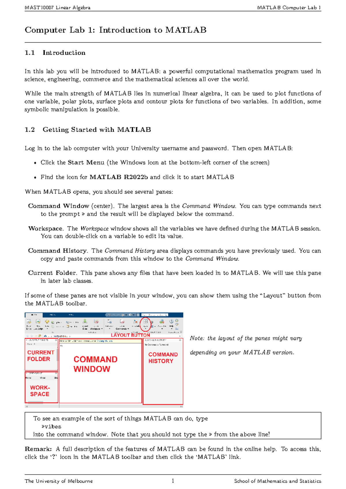 MATLAB Lab 1 Solutions and Exercises for CS101 Course - Studocu