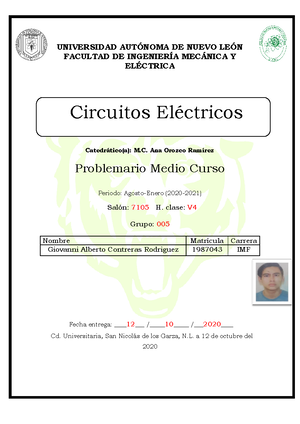 Laboratorio de Circuitos Eléctricos I - UNIVERSIDAD AUTÓNOMA DE NUEVO LEÓN FACULTAD DE ...