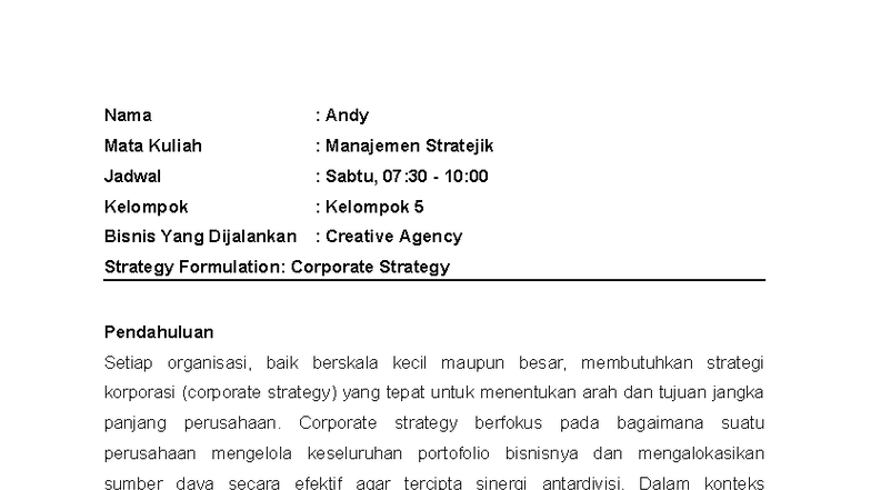 Manfaat CH 7 Andy 202350133 (Kelompok 5) - Nama : Andy Mata Kuliah ...