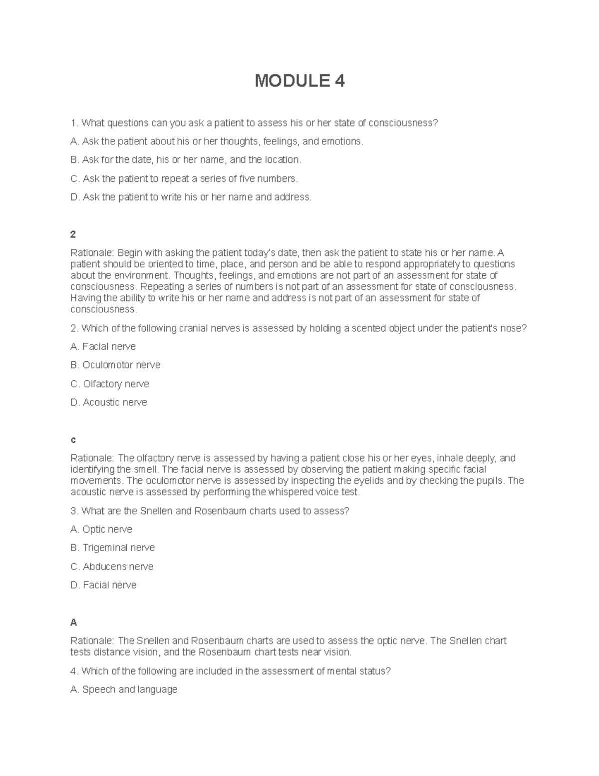 Exam 2 study guide part 2 - MODULE 4 What questions can you ask a ...