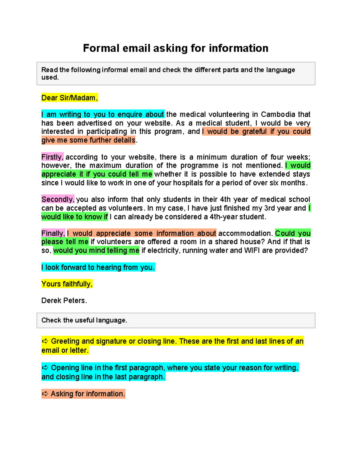 Formal Email Writing Guide: Enquiring for Info on Medical Volunteering ...