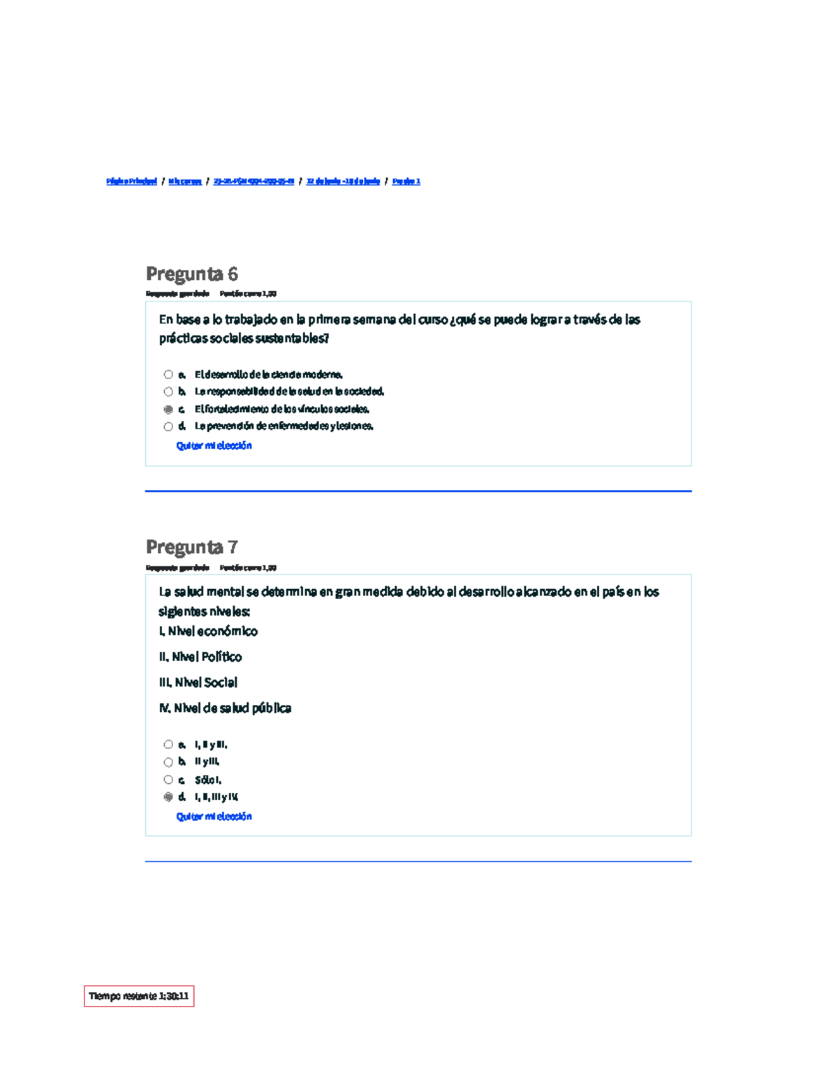 Prueba 1 Salud Mental 23-2B-PSM4004: Preguntas y Respuestas - Studocu