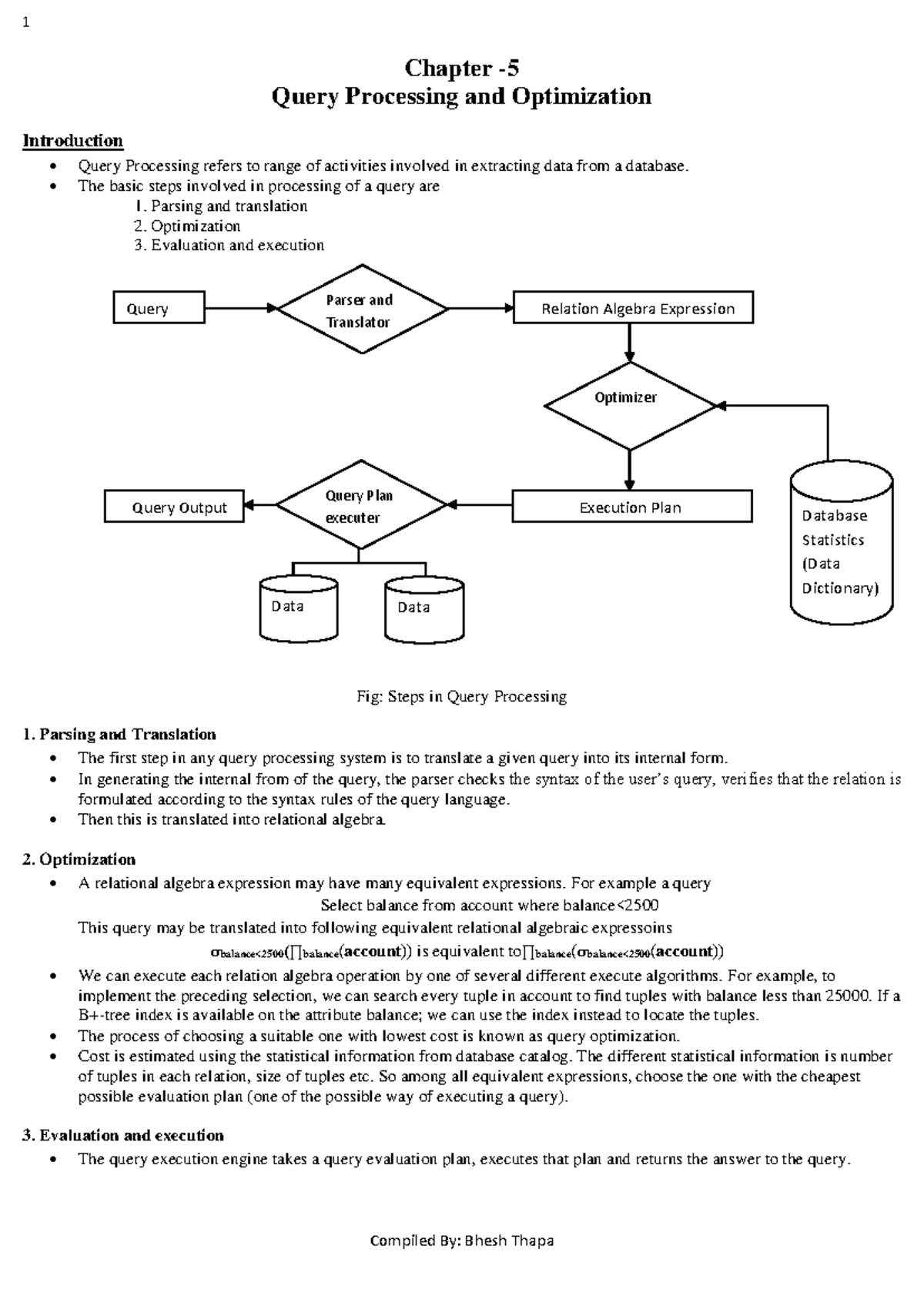 Chapter 7: Query Processing and Optimization Techniques - Studocu