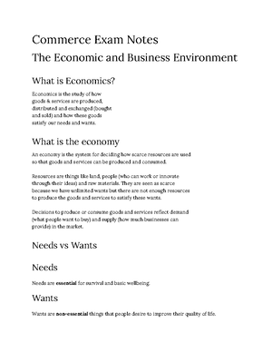 Commerce - Grade: 9 - Secondary School - Studocu