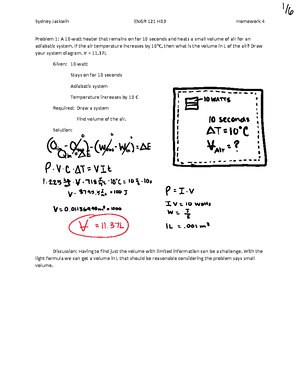 Allbritton Jacob HW 6 - Problem 1 GIVEN: While camping, you decided to ...