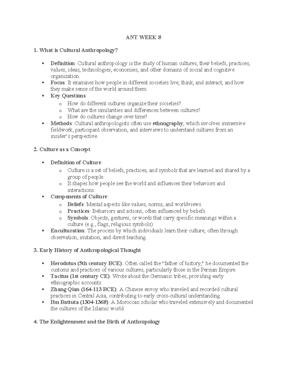 ANT 8 - Introduction to Cultural Anthropology and Key Concepts - Studocu