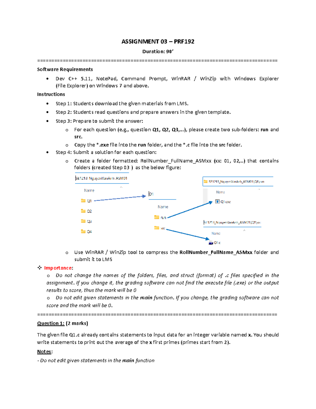 ASM 03 - Assignment 3: Software Requirements & Instructions - Studocu