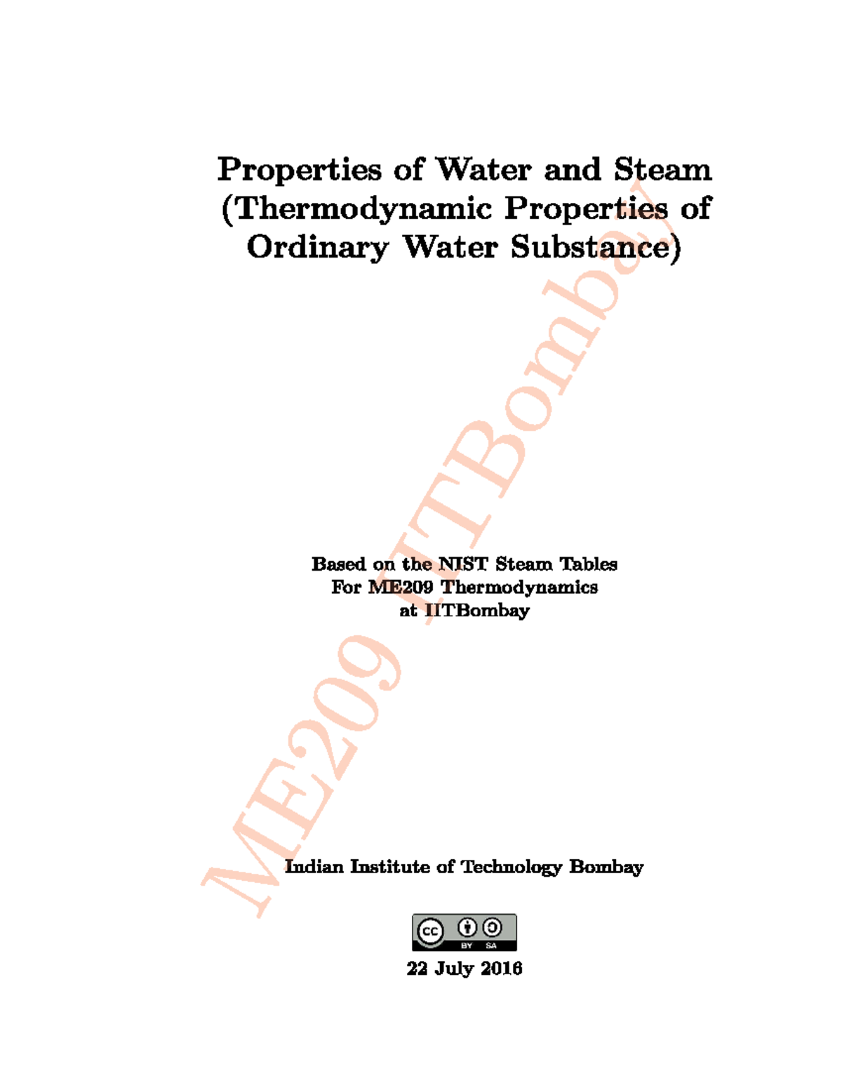 ME209 Thermodynamics: Water-Saturation and Steam Tables - Studocu