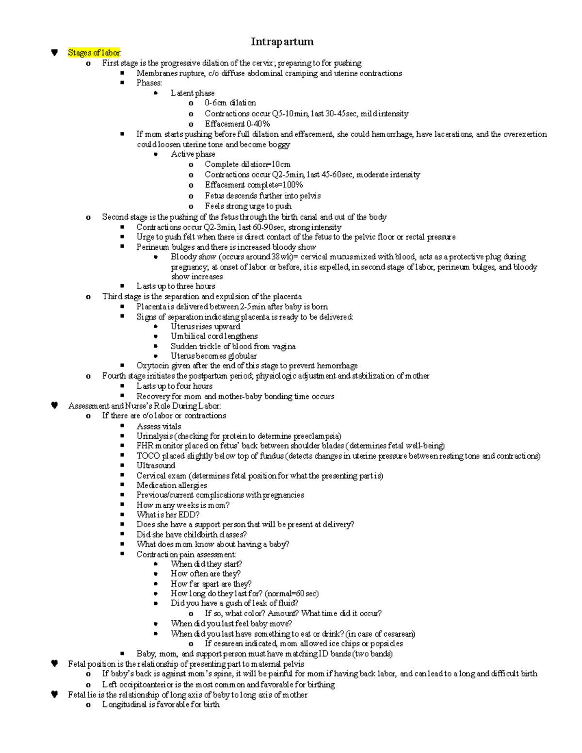 Intrapartum Stages of Labor: Comprehensive Overview and Management ...