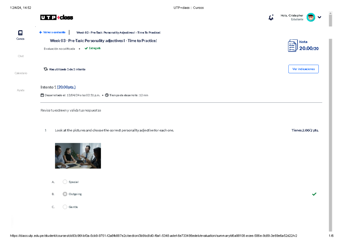 Week 03 - Pre-Task: Practicing Personality Adjectives - Studocu