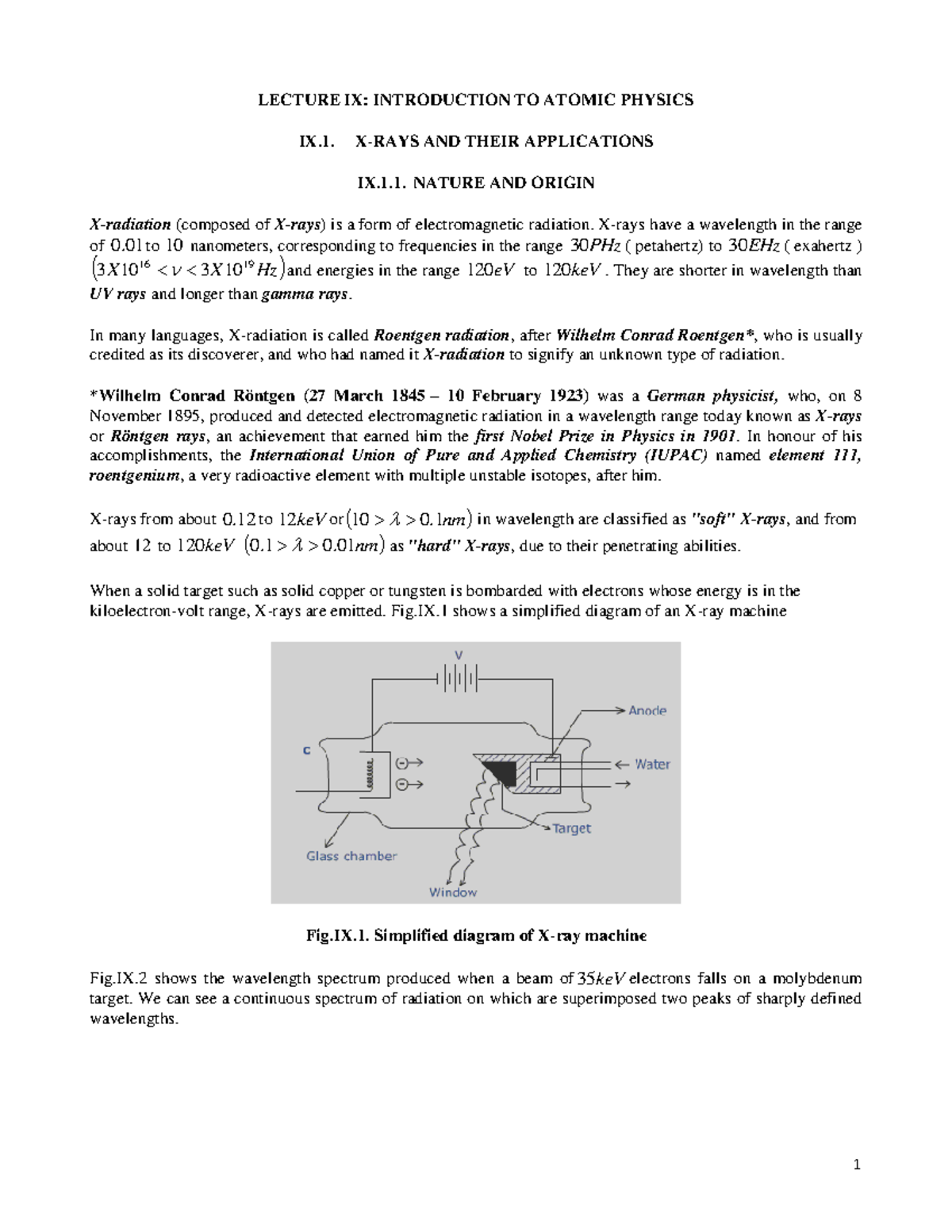 Lecture IX: Introduction to Atomic & Nuclear Physics Concepts - Studocu