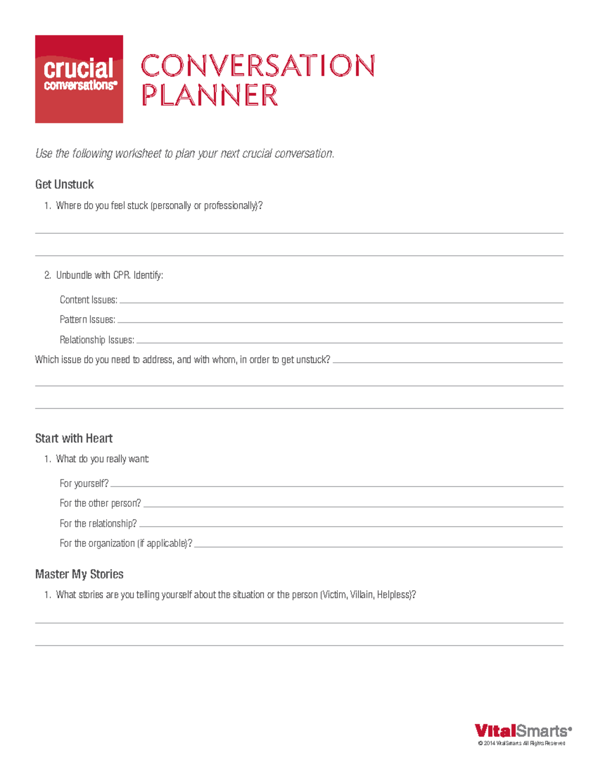 Crucial Conversations Planner: Tools for Effective Dialogue - Studocu