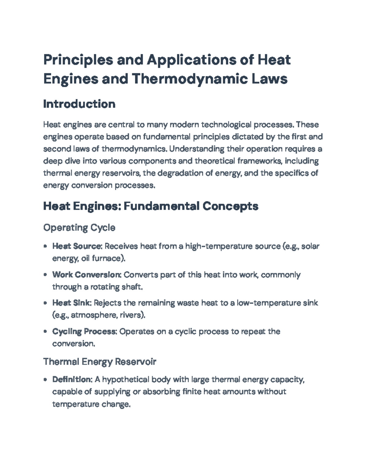 Principles and Applications of Heat Engines - Thermodynamics Guide ...