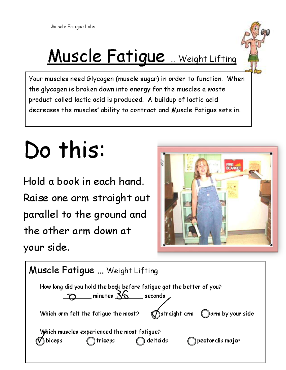 Muscle Fatigue Lab 2: Understanding Glycogen and Lactic Acid Effects ...